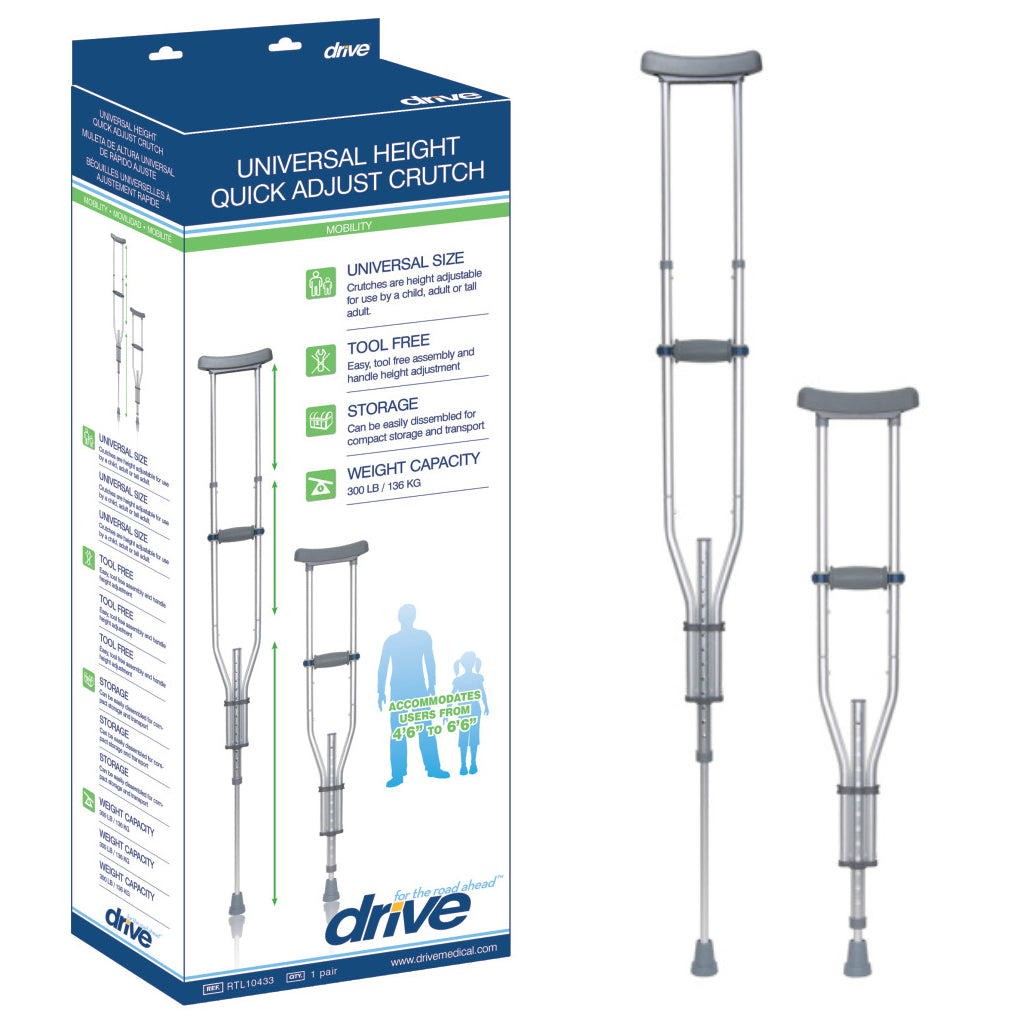 Drive Universal Quick Adjust Crutches 1PR - E0114 – Wealcan Llc
